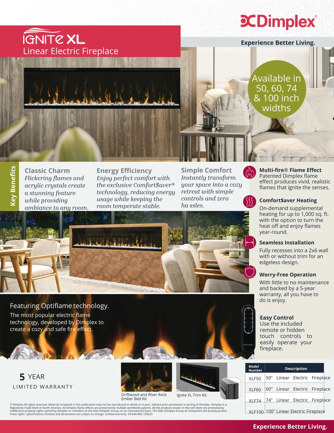 Dimplex IgniteXL 50" Linear Electric Fireplace — Dreamwood Living