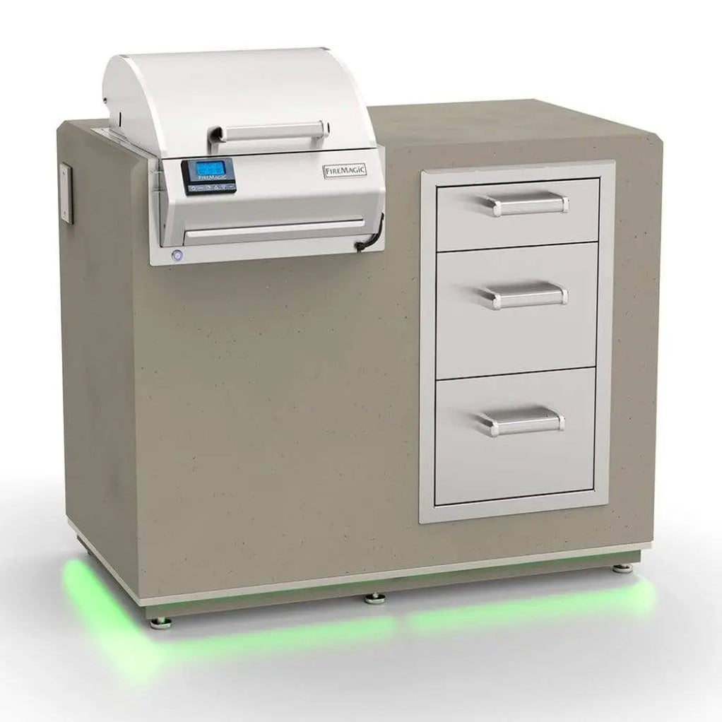 Fire Magic ID251-D-44SM Electric Grill Island Bundle w/ Triple Drawers ...