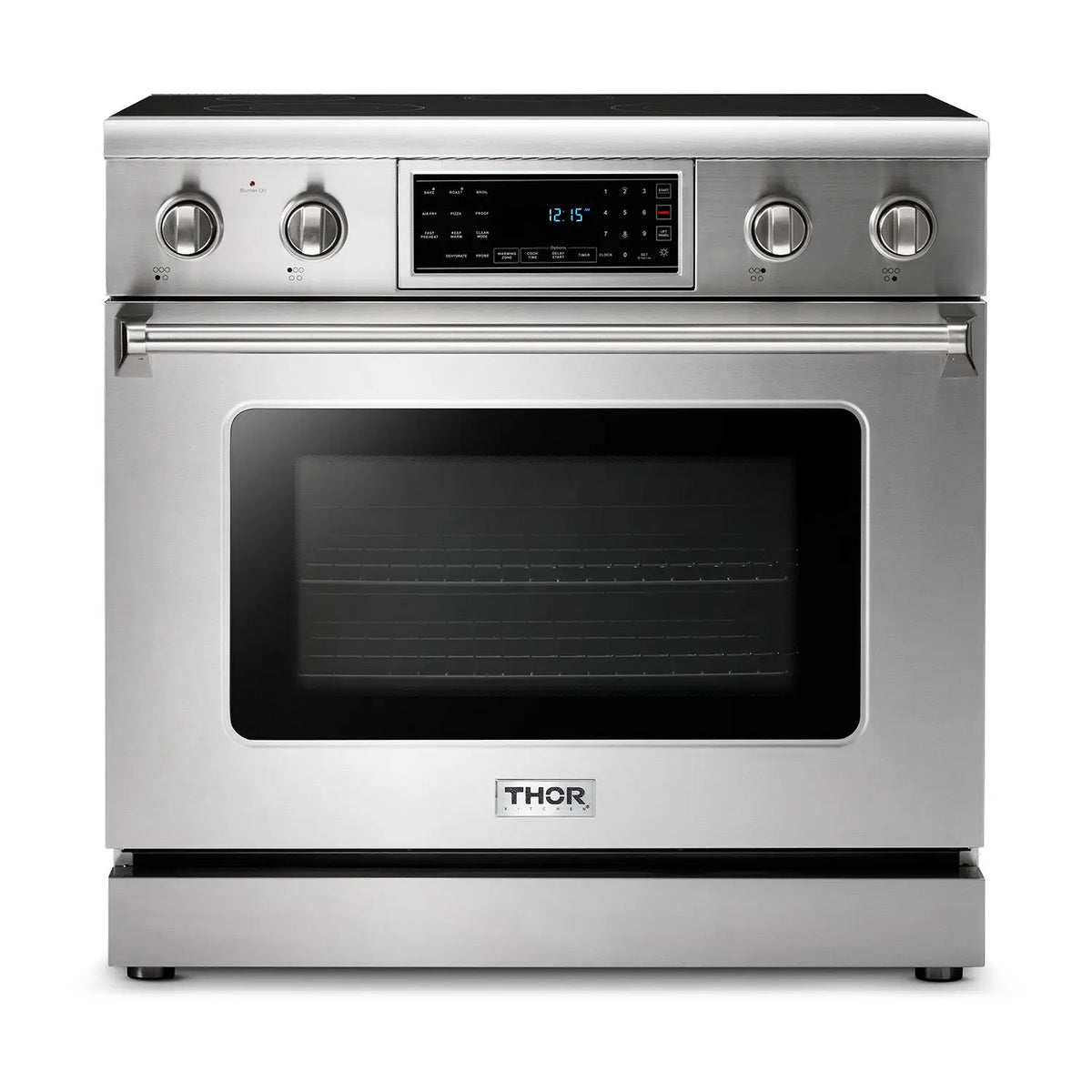 Thor Kitchen 36" Tilt Panel Electric Range in Stainless Steel with Air ...