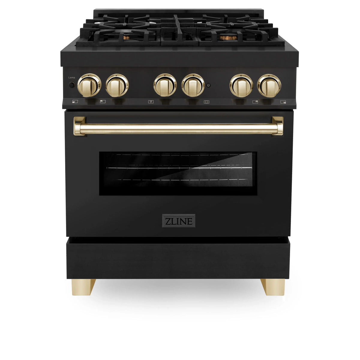 ZLINE 30" Autograph Edition Dual Fuel Range in Black Stainless Steel ...