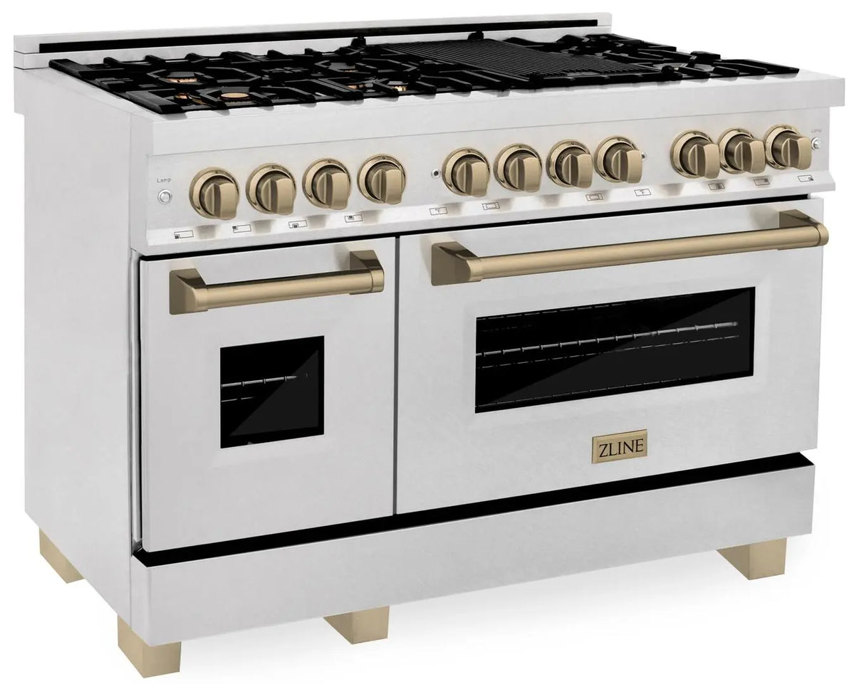 ZLINE 48" Autograph Edition Dual Fuel Range in DuraSnow® Stainless ...