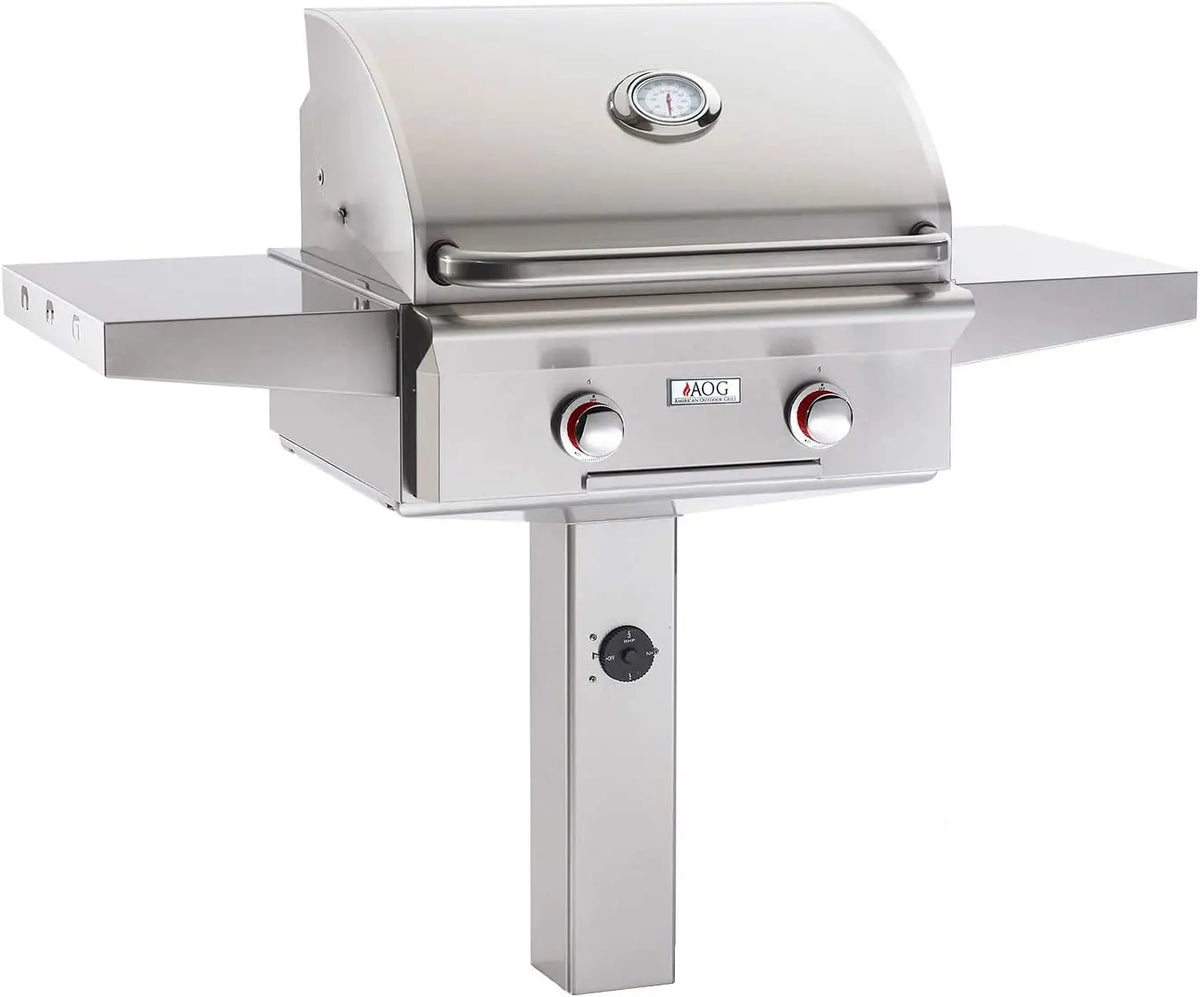 AOG 24" T Series Propane Gas Grill On In-Ground Post - Dreamwood ...