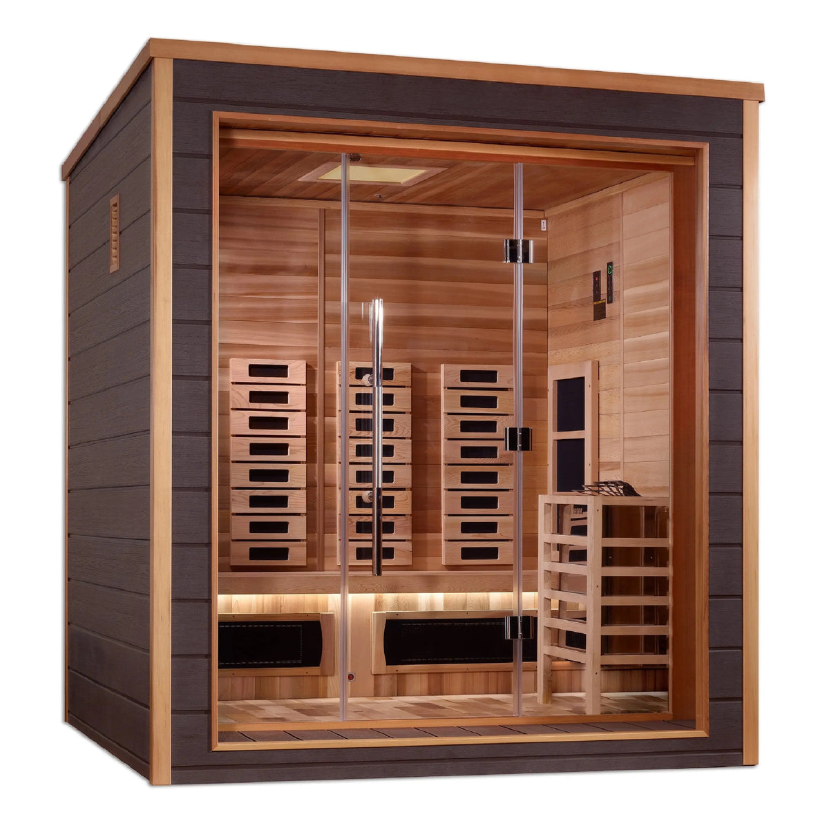 Golden Designs Visby 3 Person Full Spectrum Sauna - Canadian Red Cedar ...